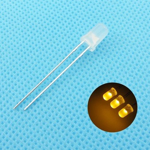 100pcs 5mm Yellow LED Round Light Emitting Diode Diffused Foggy DIY Kit ...