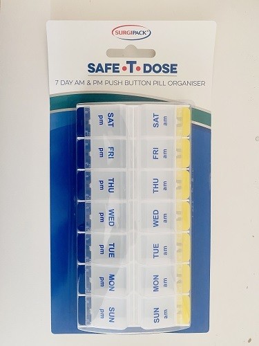 * Surgipack Safe T Dose 7 Day AM PM Dose Reminder Pill Organiser | eBay ...