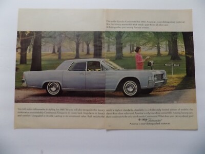 1964 PRINT AD 1965 LINCOLN CONTINENTAL LUXURY 4 DOOR 2 PAGE | eBay