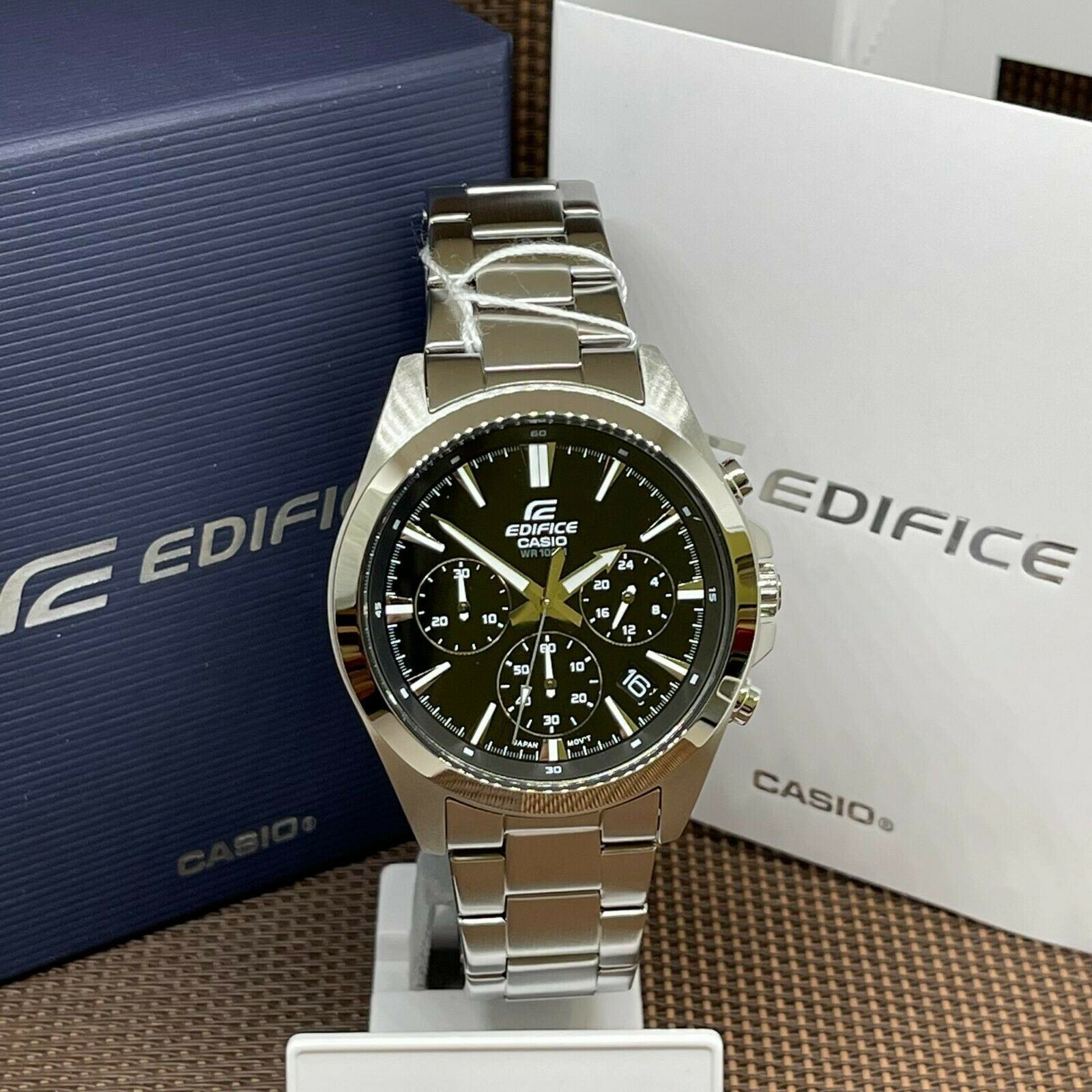 Casio Edifice EFV-630D-1A Simple Black Analog Chronograph Men's Sporty ...