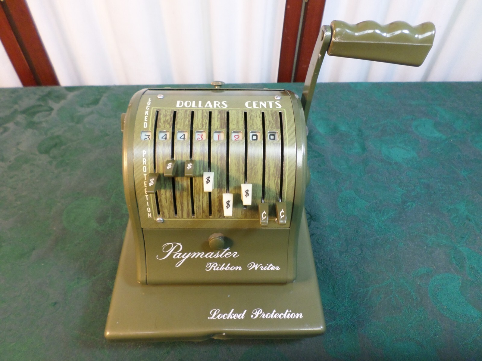 Vintage Paymaster Ribbon Writer Check Writer w/Key Lock Protection ...