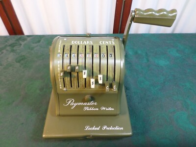 Vintage Paymaster Ribbon Writer Check Writer w/Key Lock Protection ...