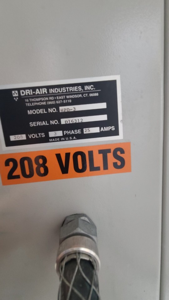 Dri Air HDP-3 Plastics Dryer 100 lb. Hopper RH100 Injection Molding ...