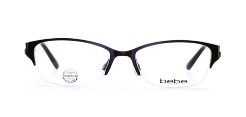 Bebe Swarovski Plum BB5151 Half Rim Eyeglass Frames | eBay