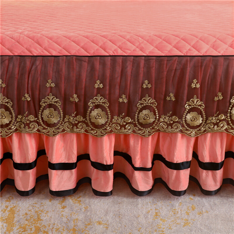 Solid Lace Velvet Bed Sheet Set Queen King Size Bedspreads Vintage ...