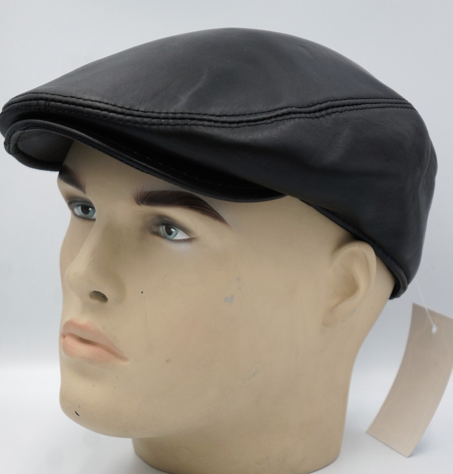 REAL LAMBSKIN LEATHER Driving Cap Newsboy Ivy Hat Golf Gatsby Flat ...