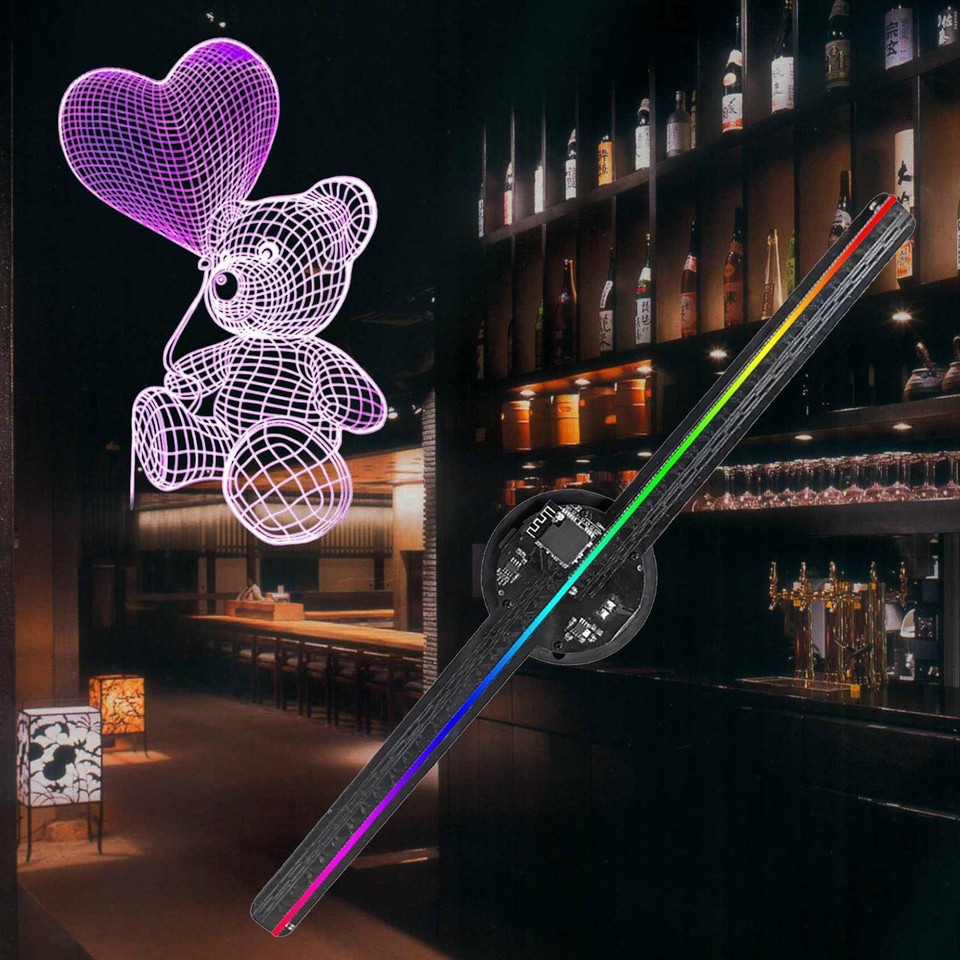 3D Holographic Projector LED Fan Projector 16.5 Inches LED Fan ...