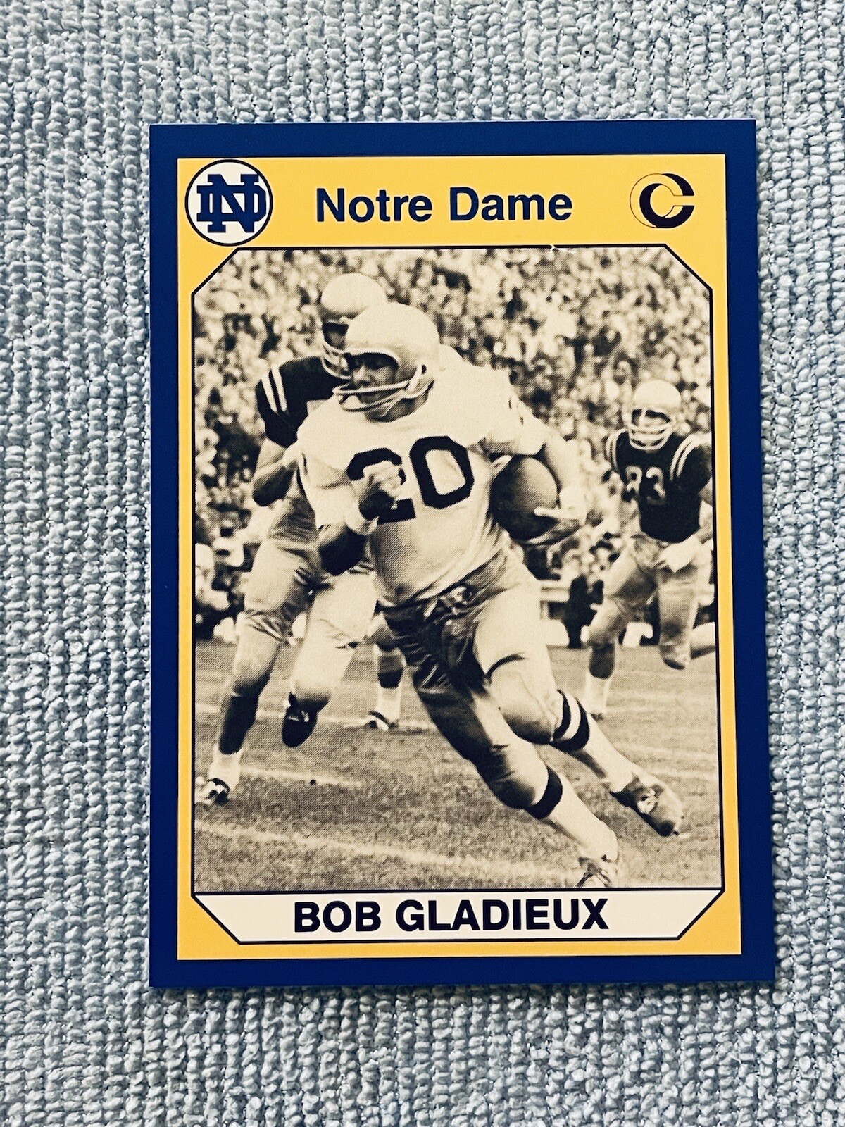 1990 Collegiate Collection University of Notre Dame - #119 Bob Gladieux ...
