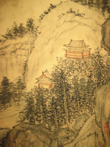 Chinese Old Antique Long Painting Scroll Xi Shan Landscape by Jin Run ...