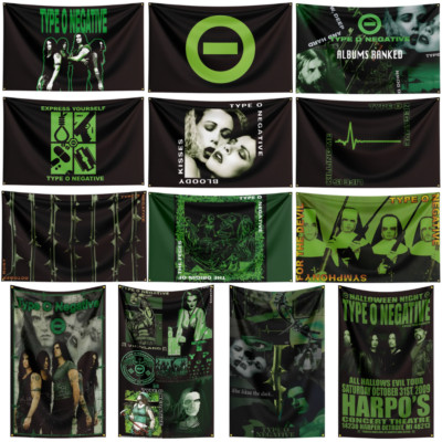 Type O Negative Heavy Rock Metal Band Flag Banner Wall Tapestry + Brass ...
