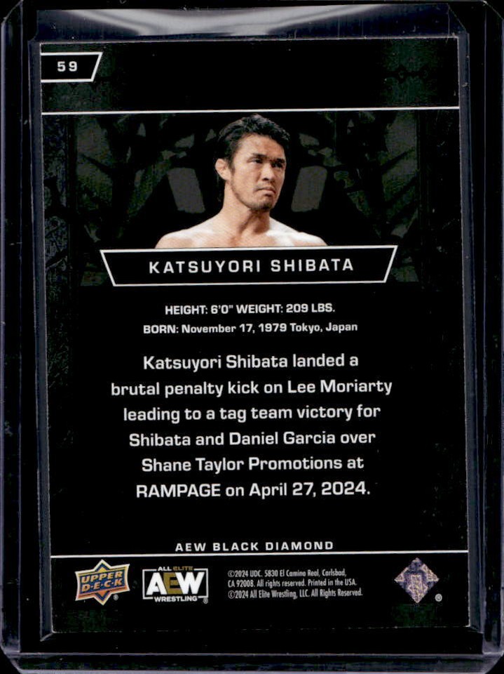 2024 Upper Deck AEW Black Diamond Wrestling Katsuyori Shibata #/149 #59 ...