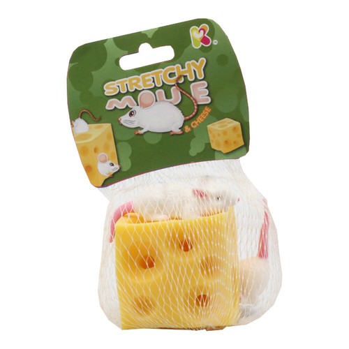 Fumfings Novelty Stretchy Mouse & Cheese Block 7cm Squeezy Toy Kids ...