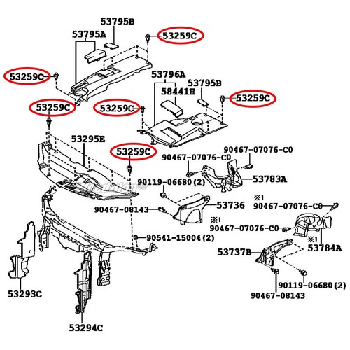 100pcs for Toyota Landcruiser 200 Series - LC200 Radiator Cover Clips ...