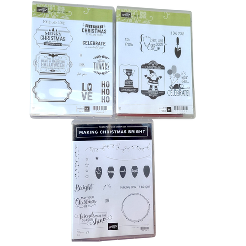Stampin Up LOT CHRISTMAS Stamp Set LABELS TO LOVE/MAKING CHRISTMAS ...