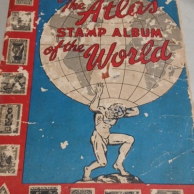Atlas Stamp Album with Worldwide Collection France Netherlands Mexico ...