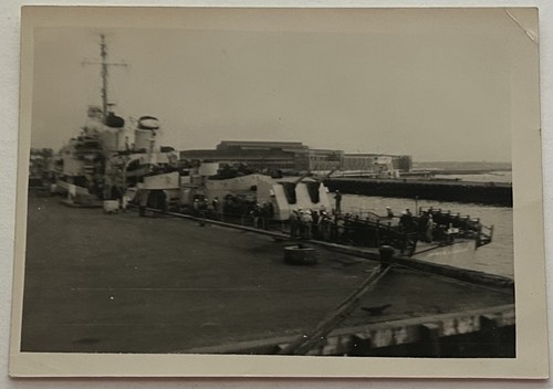 Vintage WWII US Navy Photo USS Owens Destroyer Docked Port Crew ...