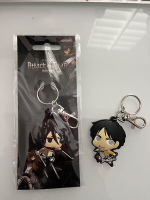 Attack On Titan SD Eren and Mikasa SET OF 2 Official Licensed PVC Key ...