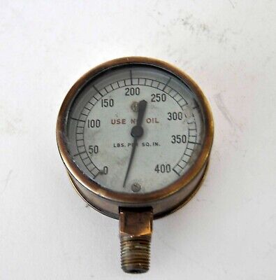 Vintage Moto Meter 2 3/4 ” Gauge Brass ‘Use No Oil’ Steampunk G. E ...