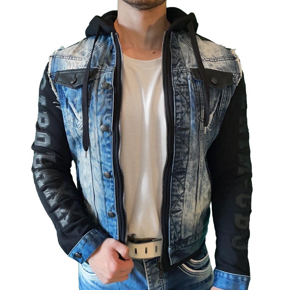 Cipo & Baxx IOWA Mens Jeans Hood Jacket Denim CJ154 All Sizes | eBay