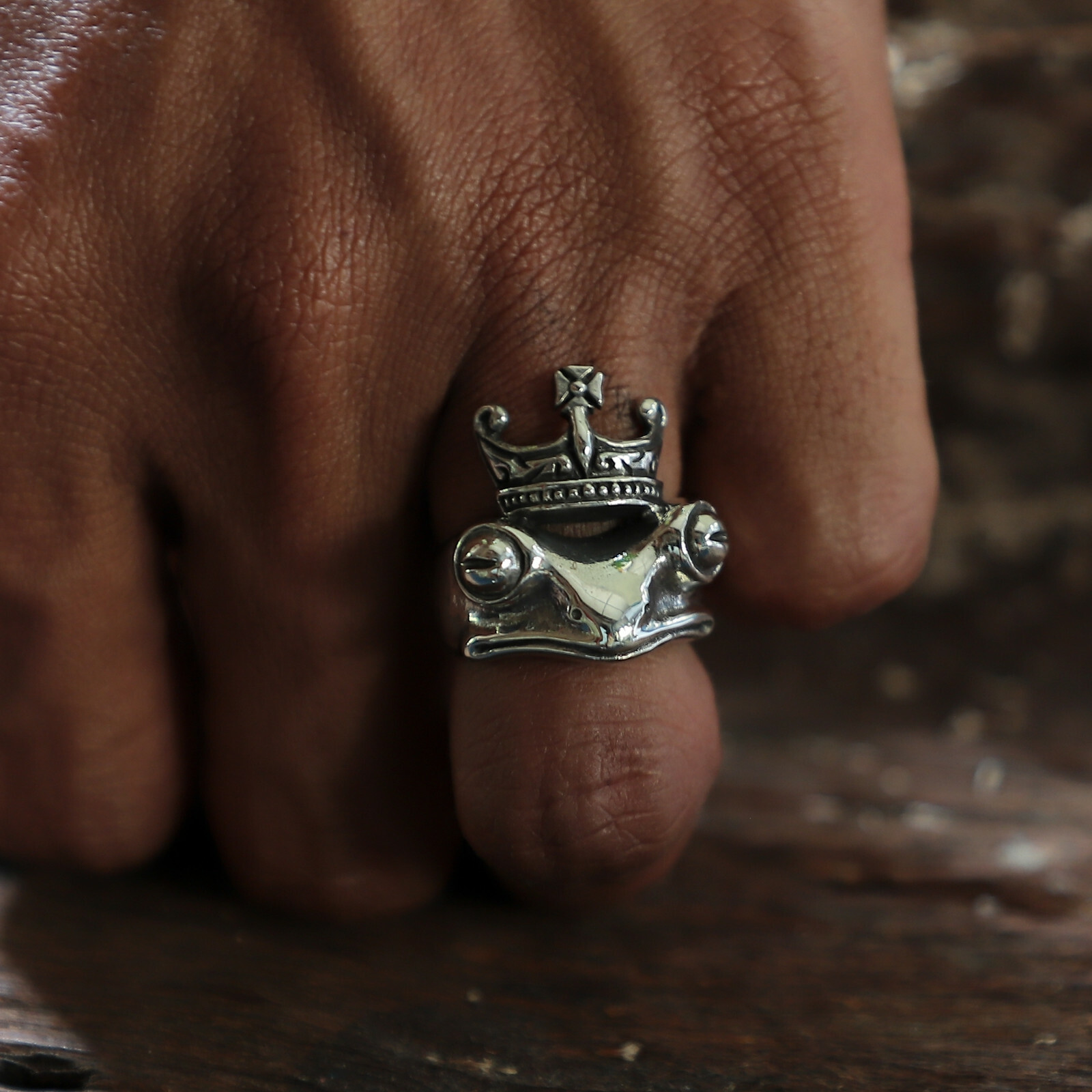 Frog prince ring sterling silver 925 biker celtic punk viking animal ...