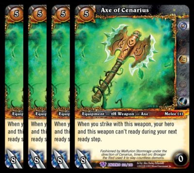 4x Axe of Cenarius War of the Ancients Epic 222 World Warcraft WoW TCG ...