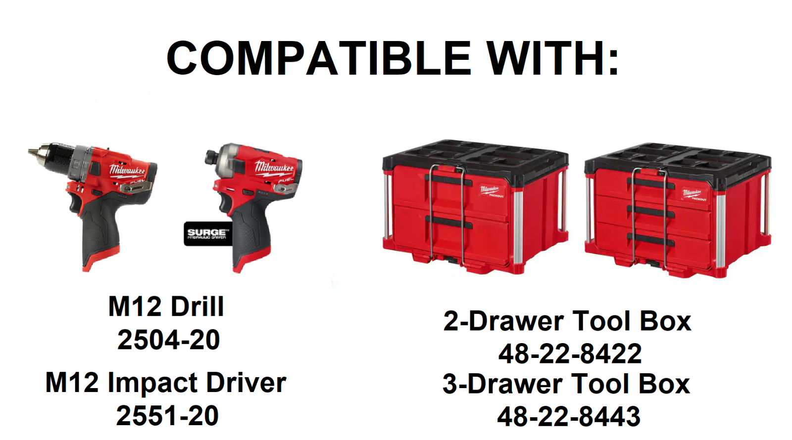 Milwaukee Packout Toolbox Drawer Insert for M12 Drill/Driver Gen2 ...
