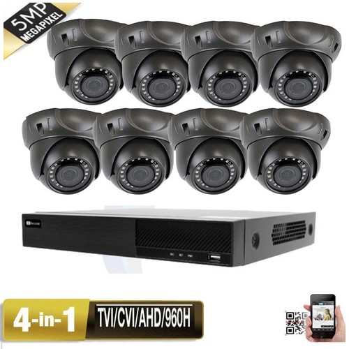 8CH 5-in-1 DVR 5MP 4-in-1 Varifocal 24IR Zoom Security Camera System ...