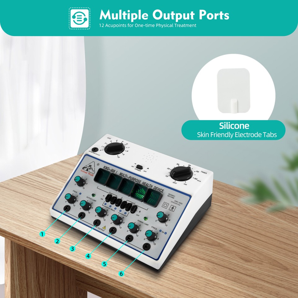 KWD-808 Electric Acupuncture Stimulator Therapy 6 Channel Acupuncture ...