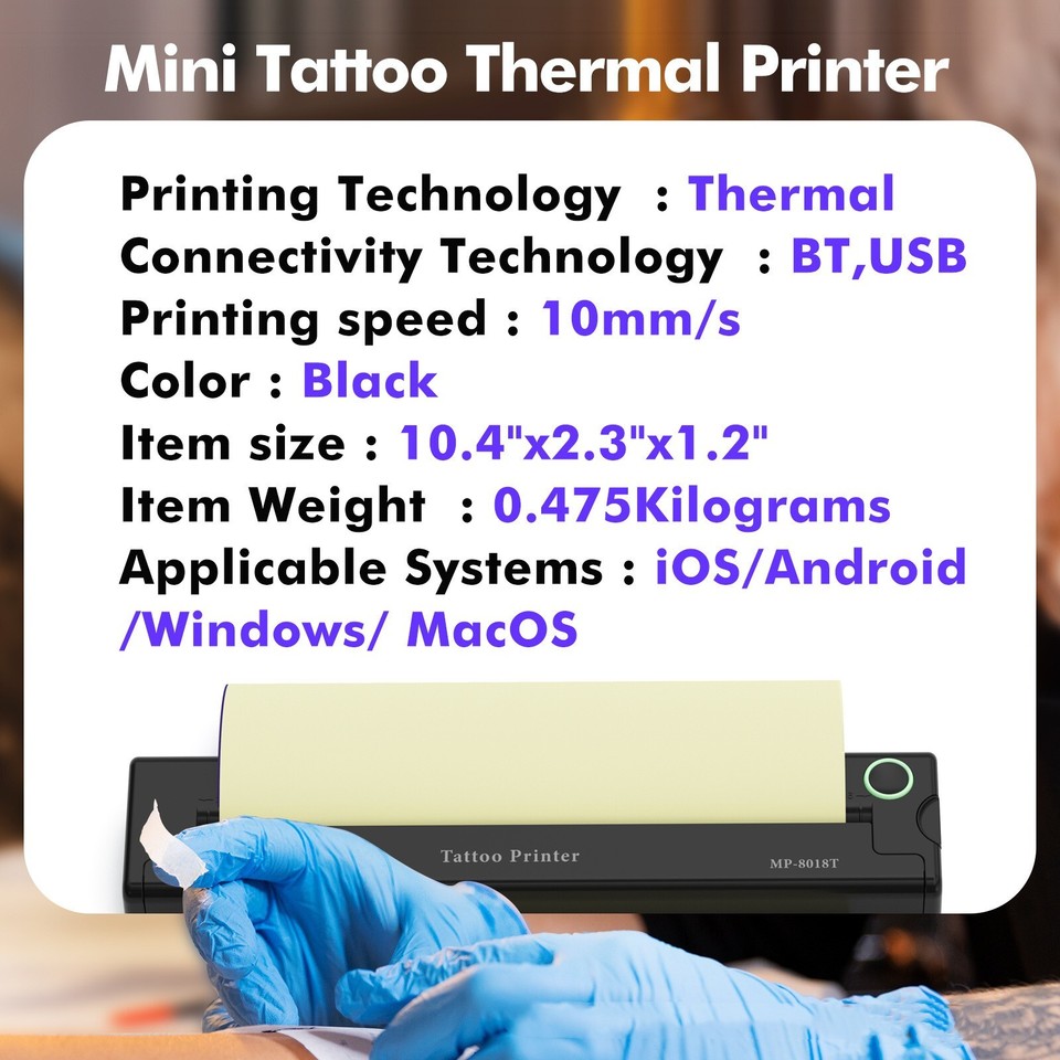 A46 Wireless Tattoo Stencil Printer Portable Transfer Copier Thermal ...