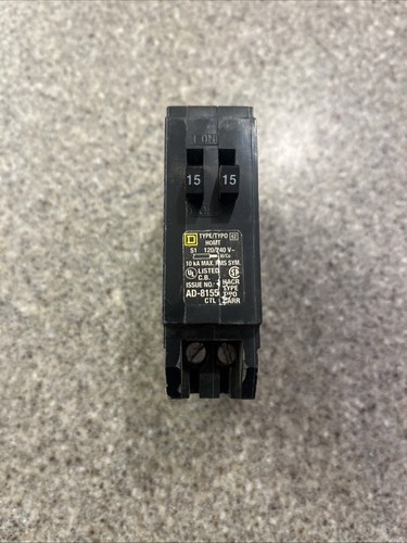 SQUARE D HOMT1515 HOMELINE TANDEM CIRCUIT BREAKER, HOMT, 120/240V, 15A ...