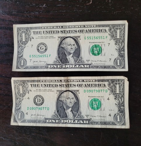 2- $1 DOLLAR BILLS- Trinary- Circulated-Great Condition | eBay