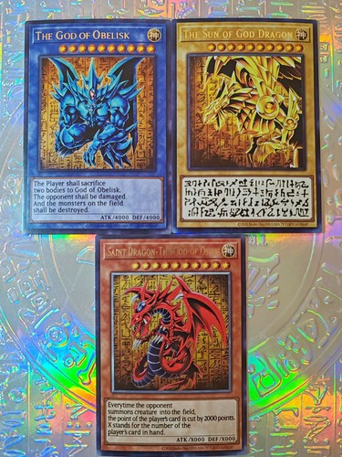 3 Cards Yu Gi Oh Full Art Egyptian Gods Osiris Slifer Obelisk Râ Oil ...