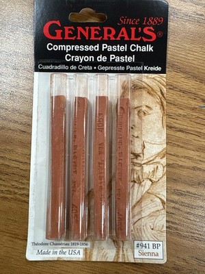 General’s 941-BP Sienna Compressed Pastel Chalk Sticks Artist Grade 4 ...