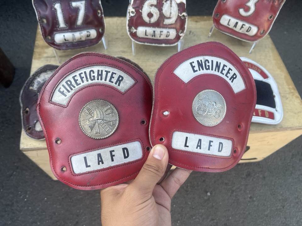 Vintage 1960’s - 1990’s Los Angles Fire Department Leather Shield Patch ...