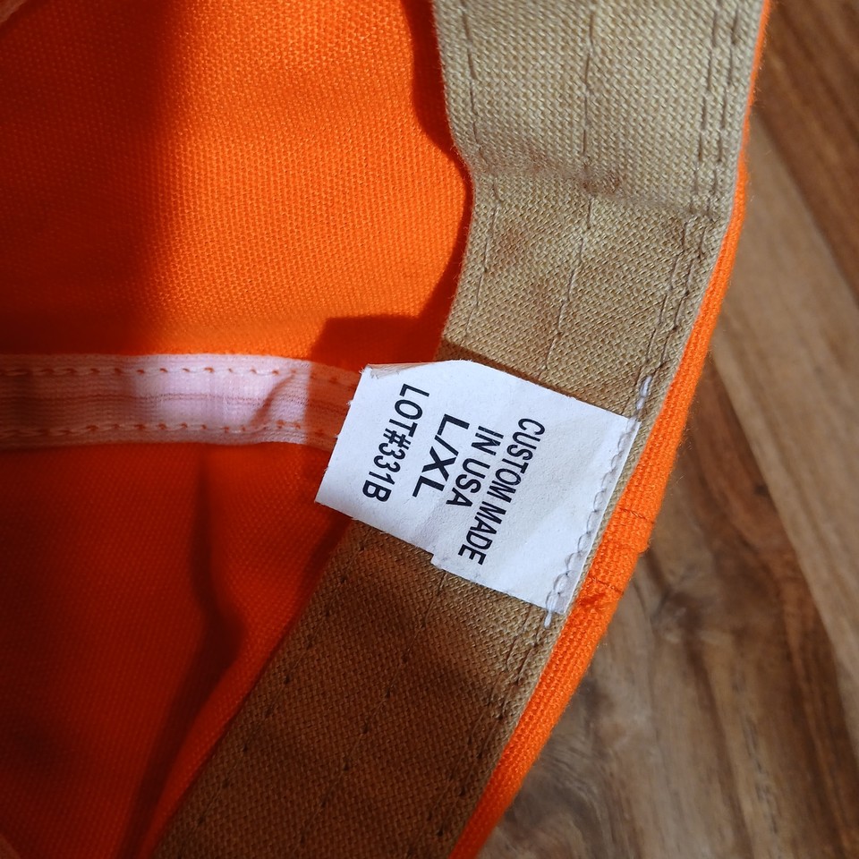 Filson Blaze Orange Hunting Hat Made in USA L/XL Adjustable Canvas Drim ...