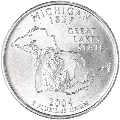 2004 P State Quarter Michigan Choice BU CN-Clad US Coin See Pics Y677 ...
