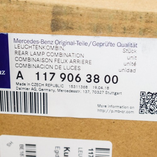 NEW MERCEDES-BENZ CLA C117 REAR RIGHT TAILLIGHT LHD A1179063800 OEM | eBay