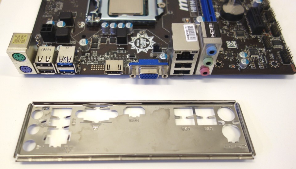 MSI MS-7817 1150 h81m-e33 v1.2 motherboard with backplate and CPU i3 ...