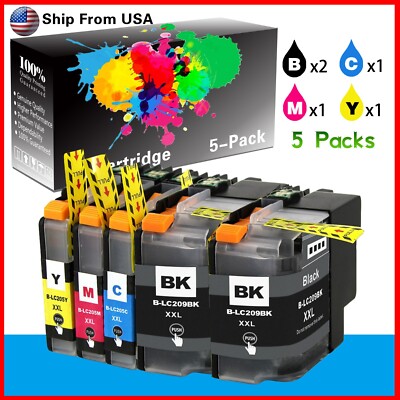 5PK LC 209 LC-205 Ink Cartridge for MFC J4620DW J4320DW Printer | eBay