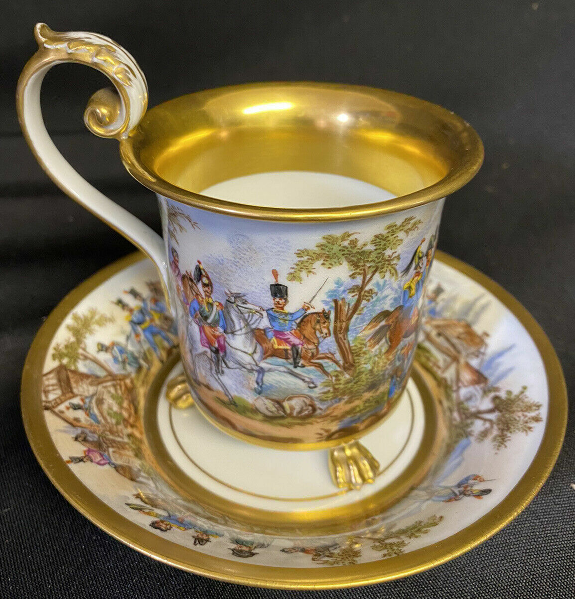 Meissen Collector Cup Display Cup Swords Brand UM 1815 Napoleonic Wars ...