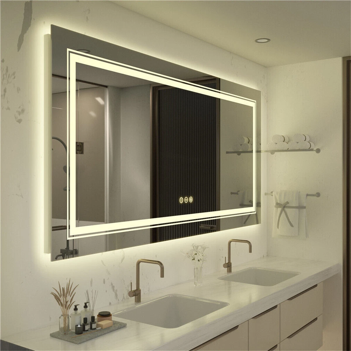 Framed Bathroom Mirrors Double