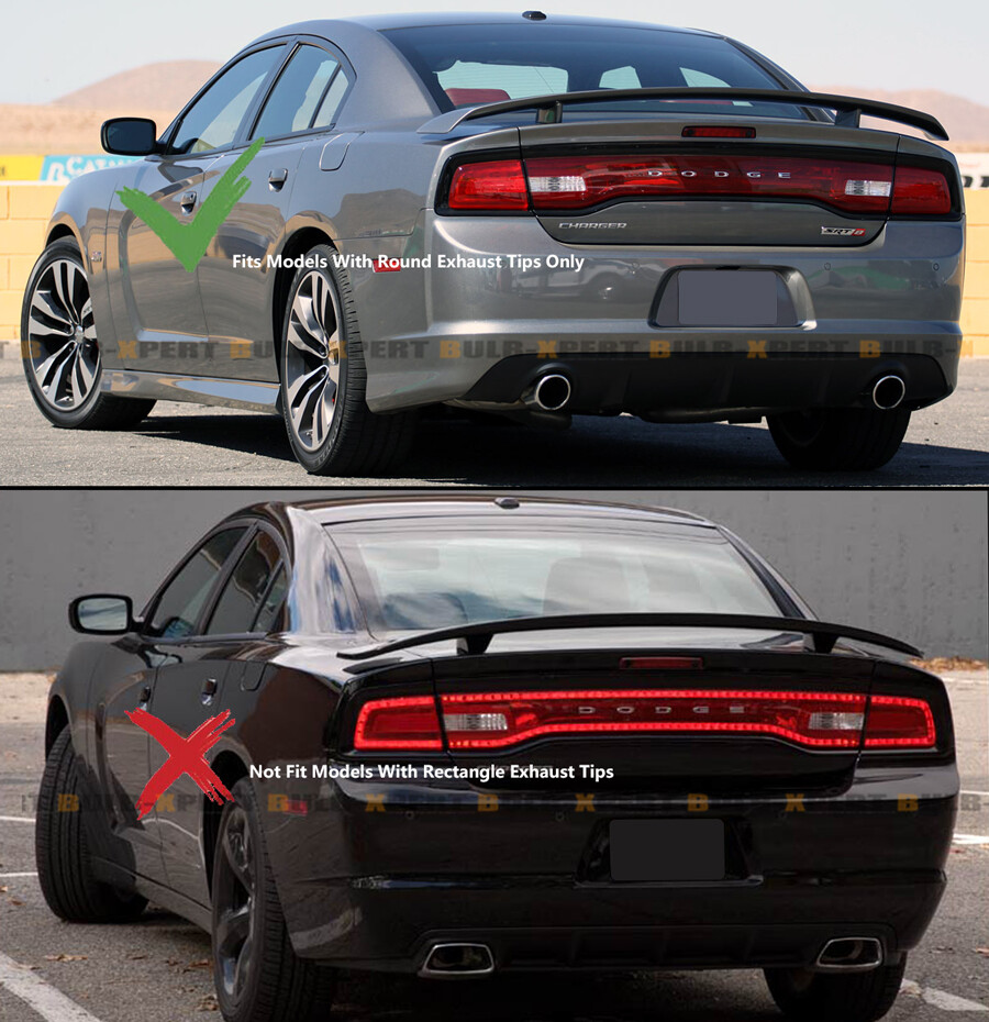 2012-2014 Dodge Charger SRT Dual Exhaust Rear Bumper Diffuser | Black ...