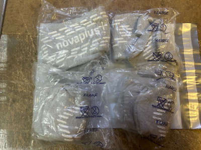 4pairs XL NovaPlus Slip resistant Socks gray one sided 78%cotton 21% ...