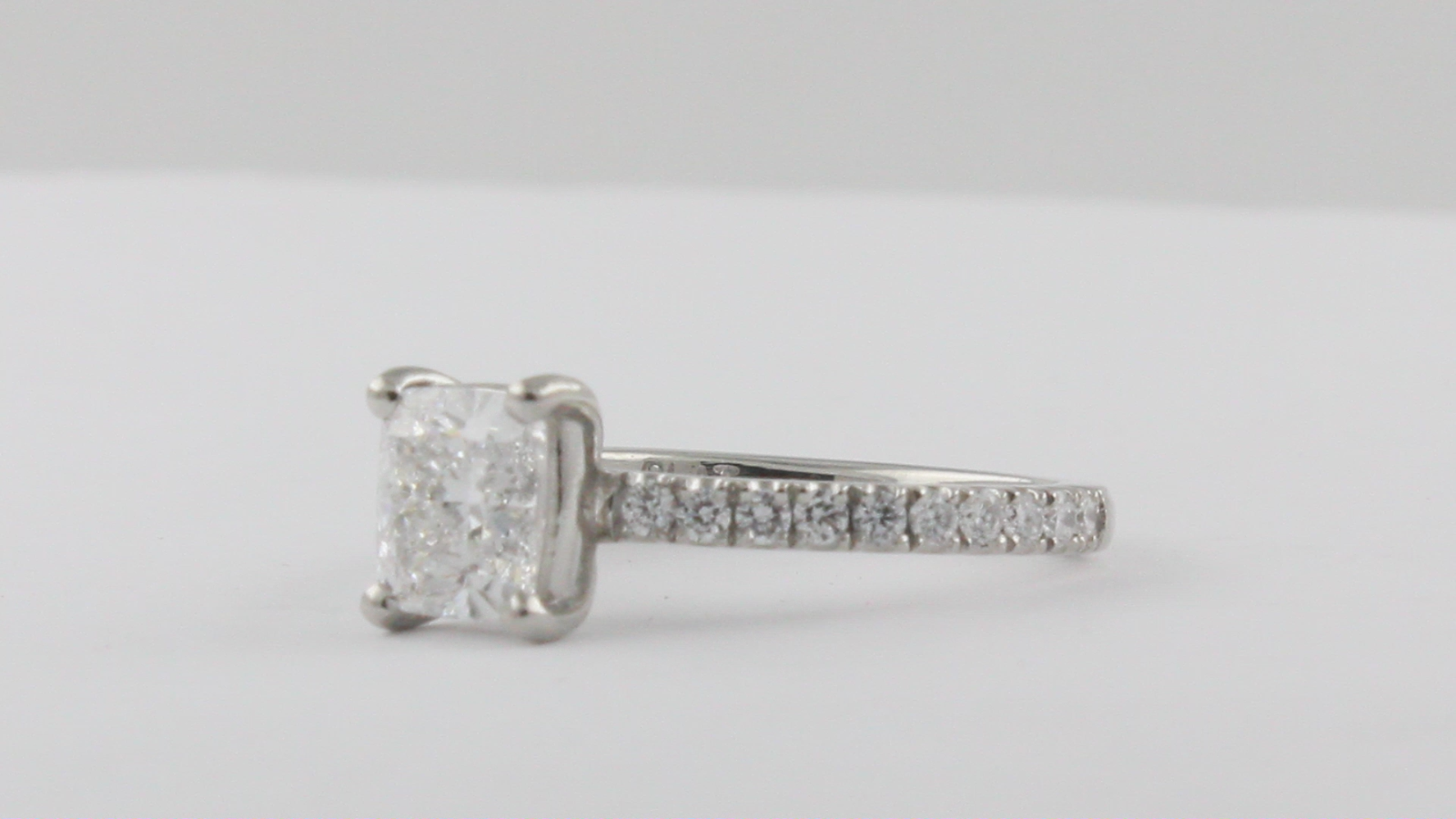 GIA Certified Natural 1 CT Princess Cut Diamond -Round Cut Pave' Set ...