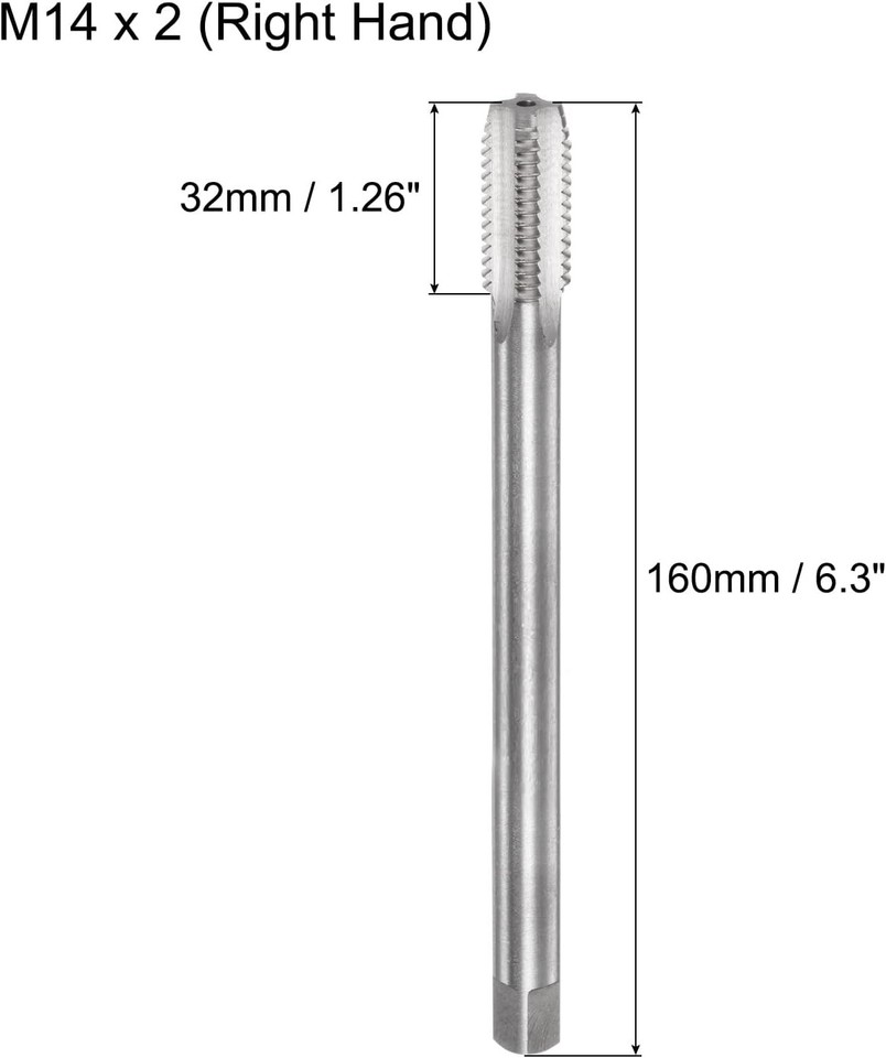 uxcell Metric Thread Tap M14 x 2 H2 160mm Extra Long x 2 x 160mm ...