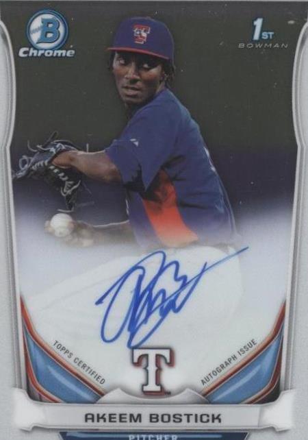 2014 Bowman Chrome - Prospect Autographs Akeem Bostick #BCAP-AB (AU, RC ...