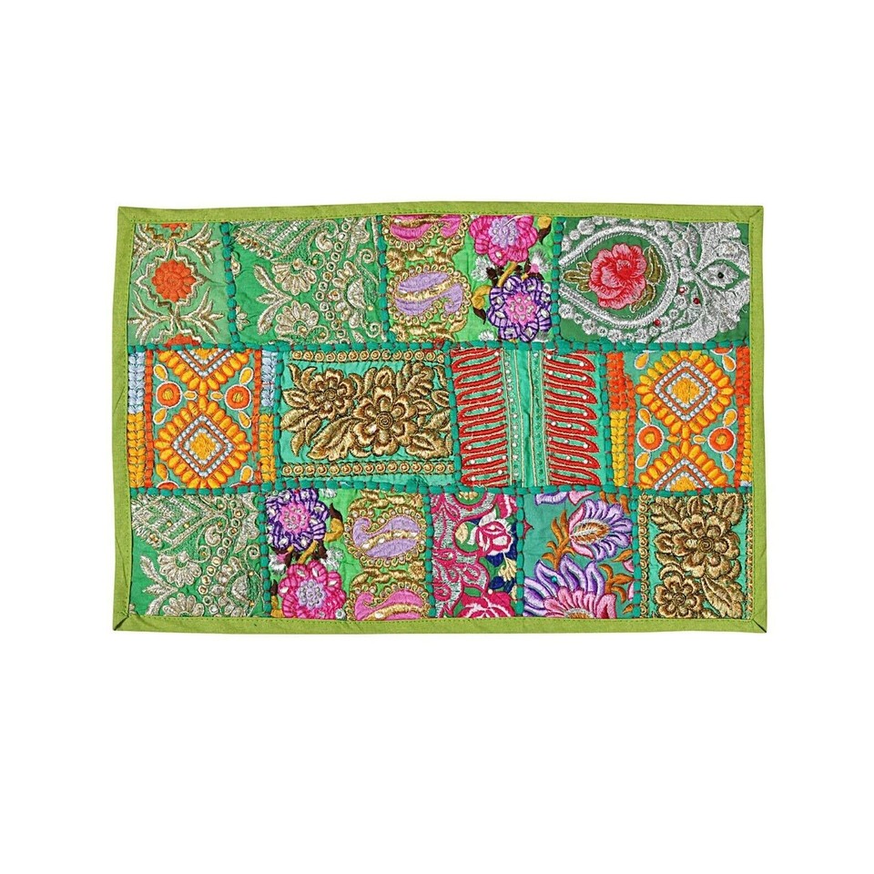 Patchwork Table Cloth 6 Pcs Decorative Tea Table Mat Embroidery Cotton ...