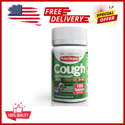100 RoboTablets Cough suppressant 100 doses Dextromethorphan 30 mg 5mm ...