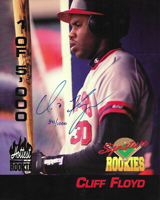 CLIFF FLOYD 1995 CERTIFIED Autographed Signed 8x10 Photo Card Montreal ...