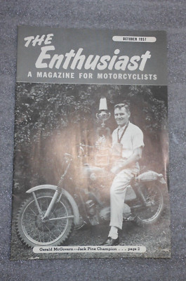 1957 October "The Enthusiast" Vintage Harley Davidson Magazine | eBay